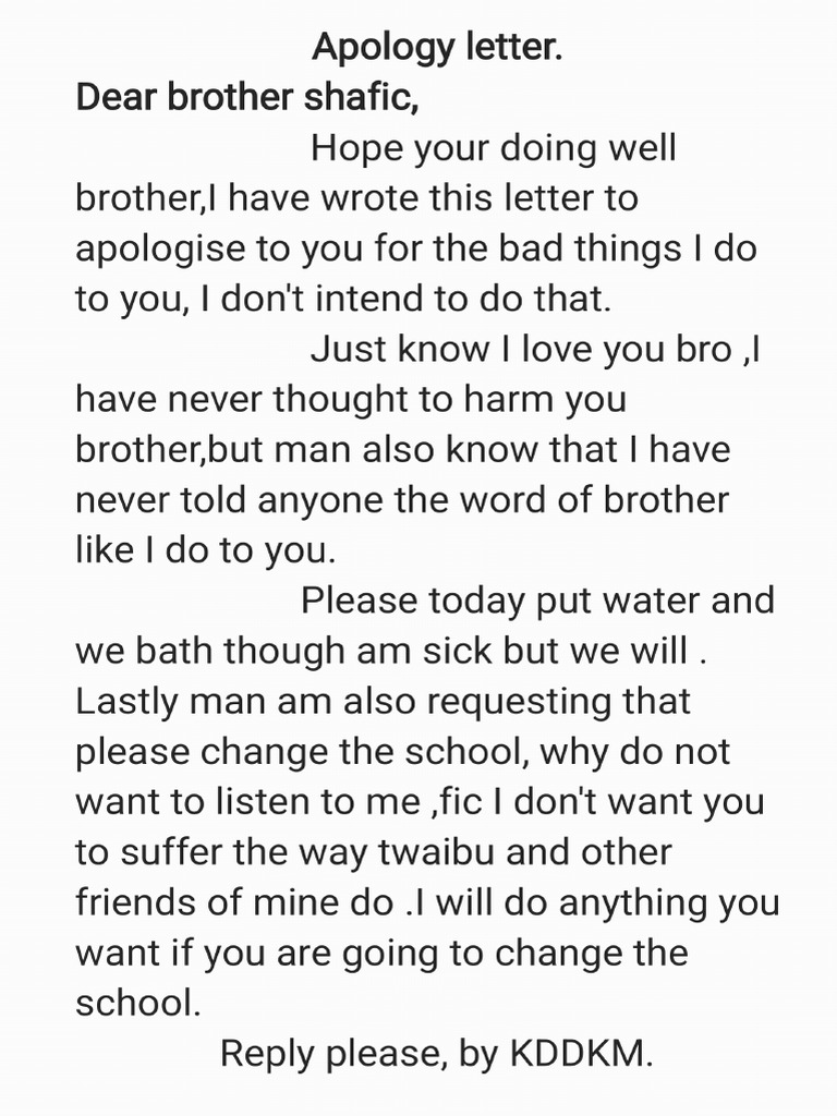 Apology Letter | PDF