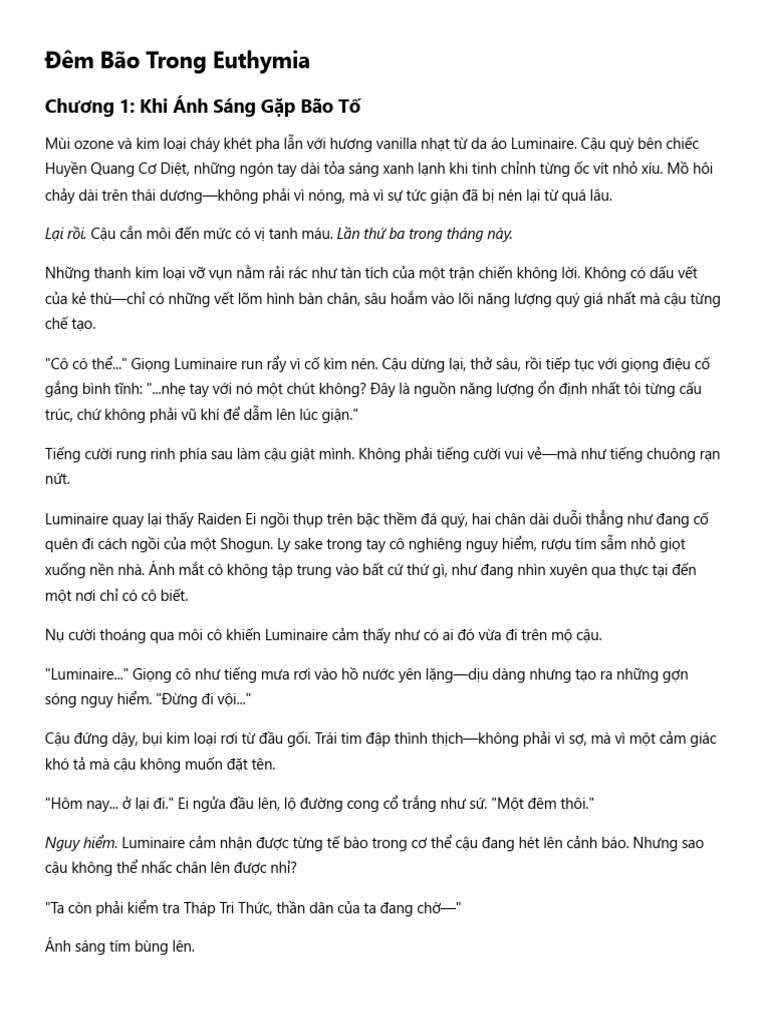 Đêm Bão Trong Euthymia | PDF
