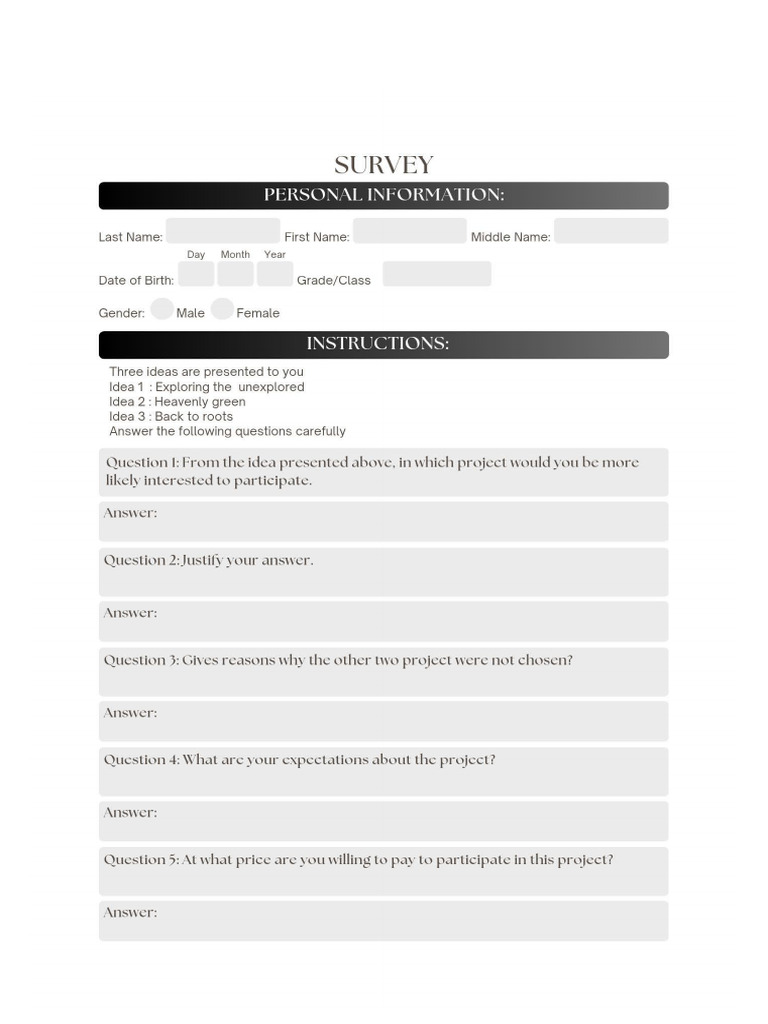Survey Travel and Tourism Project | PDF