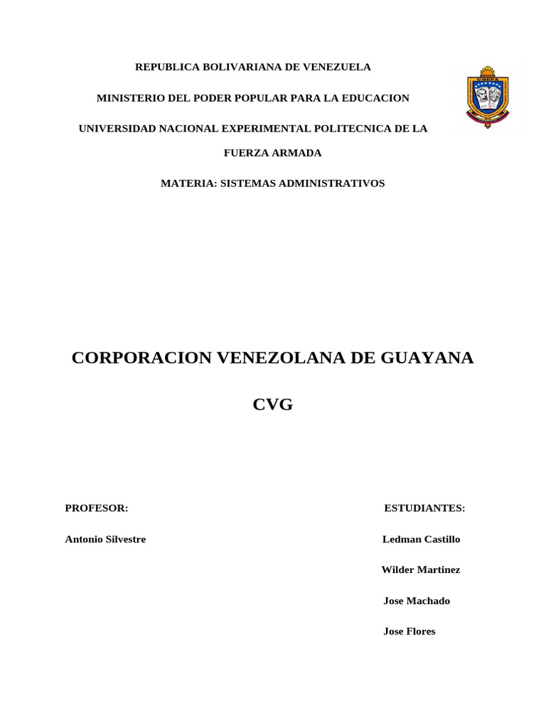 Corporacion Venezolana de Guayana CVG | PDF | Conjuntos de elementos ...