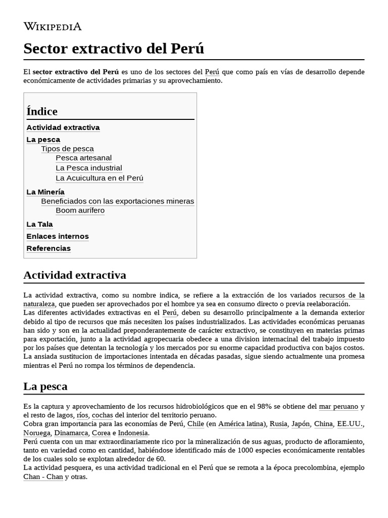 Actividades del sector extractivo en Perú | PDF | Perú | Minería