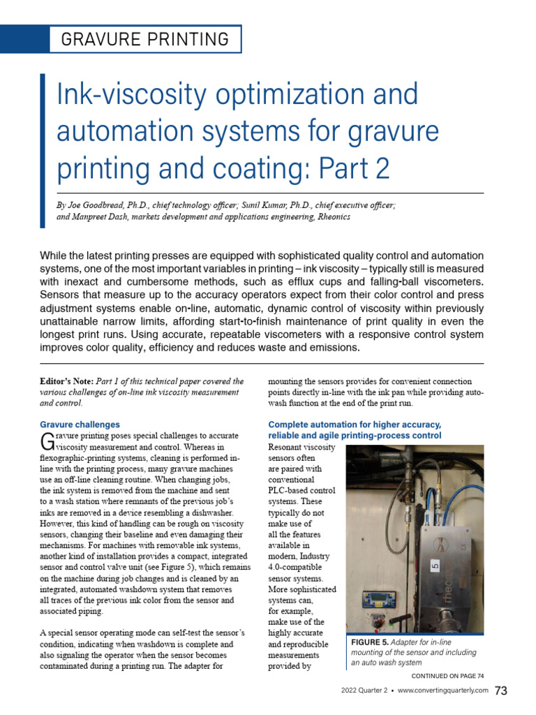 Rheonics CQ Article Part 2 Ink Viscosity Optimization and Automation ...