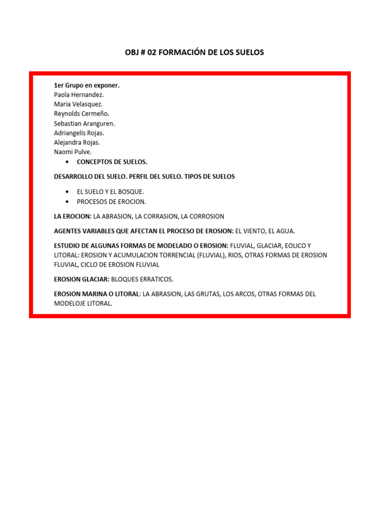 Exposicion 0BJ 2 Formacion de Los Suelos | PDF | Temblores | Erosión