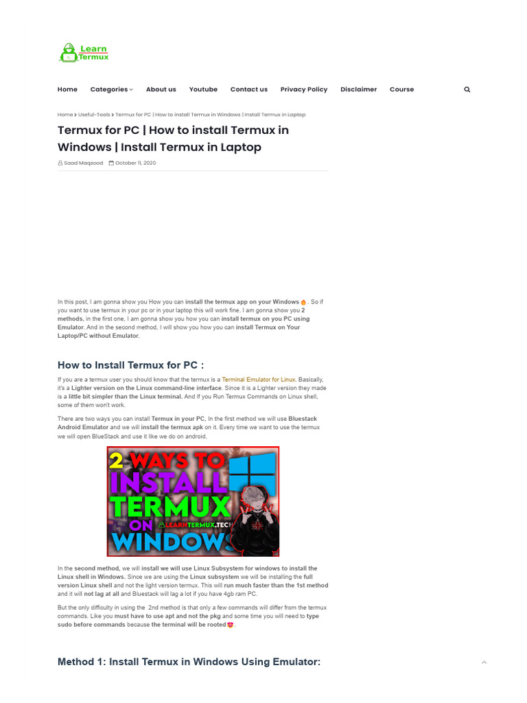 Termux For PC - How To Install Termux in Windows - Install Termux in Laptop | PDF | Linux ...