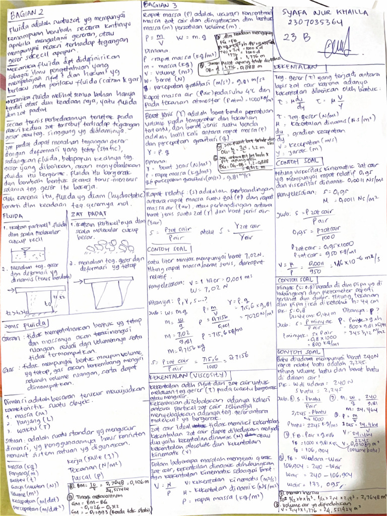 Catatan Uas Fluida | PDF