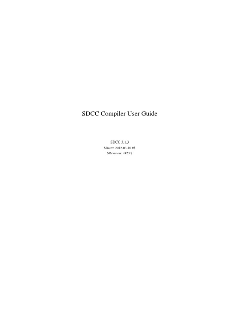 SDCC Manual 3.1 | PDF | Subroutine | Software Engineering