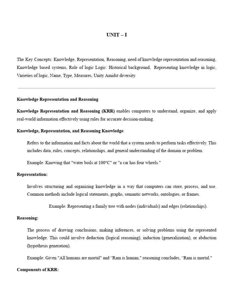 AM601PC Knowledge Representation and Reasoning UNIT-2 | PDF | Logic | Knowledge Representation ...