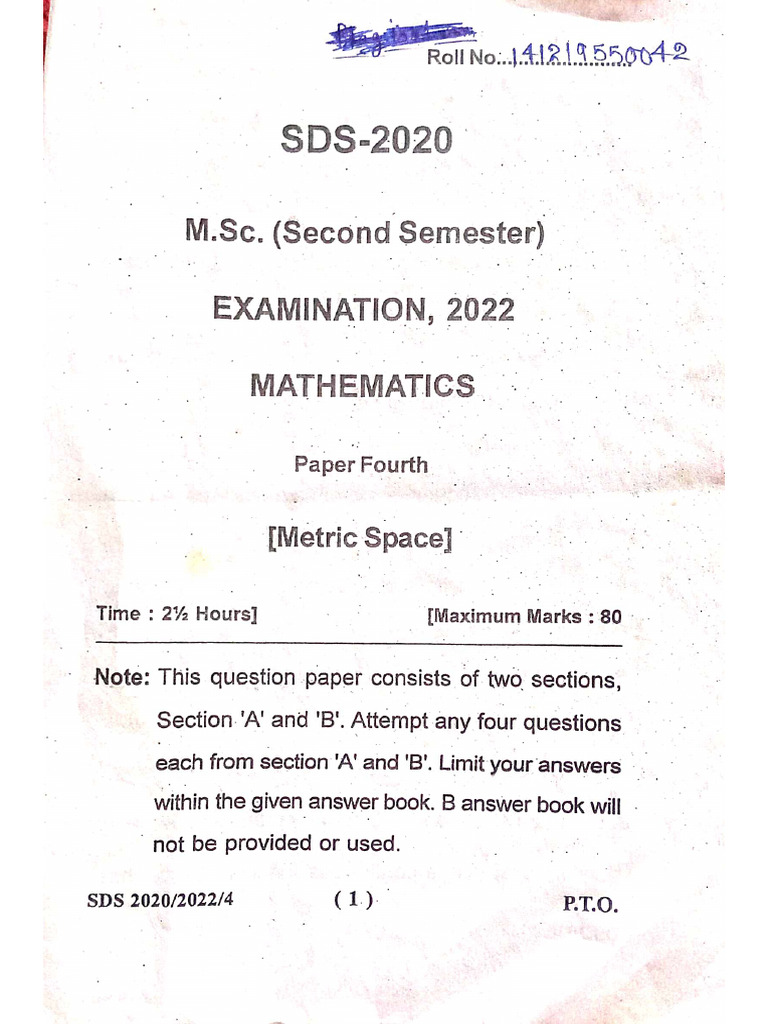 MSC 2nd Sem All Pyq | PDF