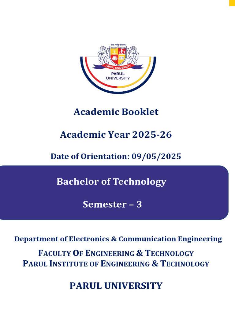 Academic Booklet 3rd SEM 2025 26 ECE | PDF | Partial Differential ...