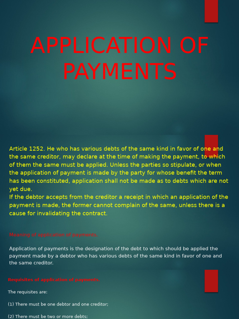 Understanding Application of Payments | PDF | Guarantee | Payments