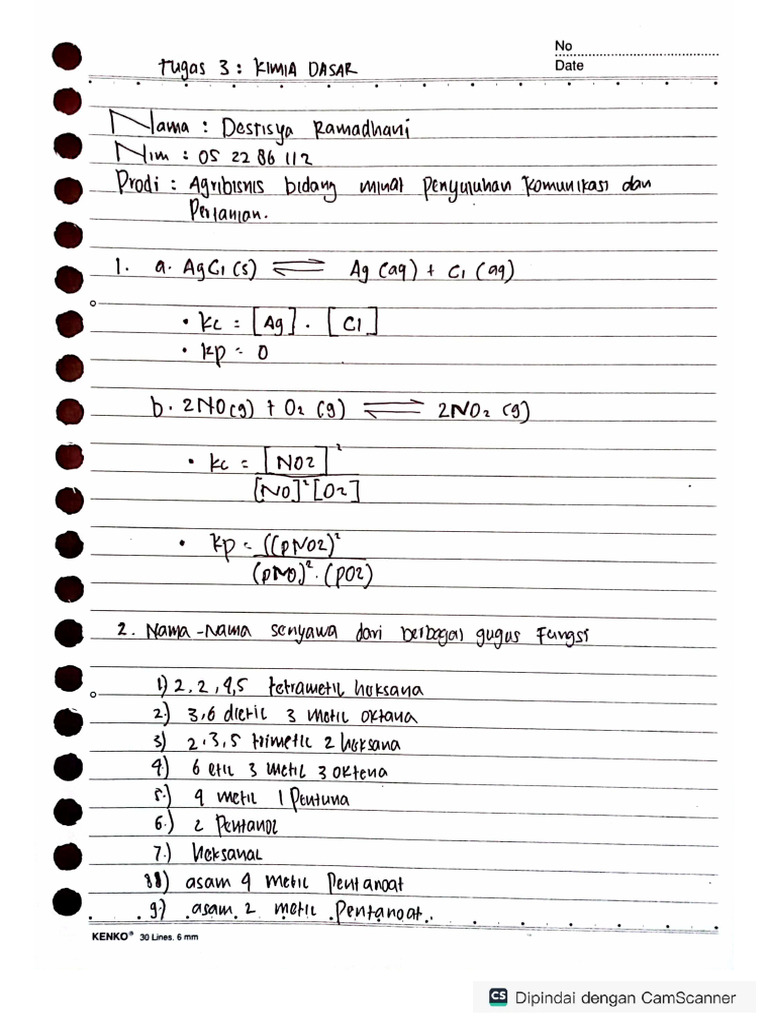 Tugas 3 Kimia Dasar Destisya Ramadhani | PDF