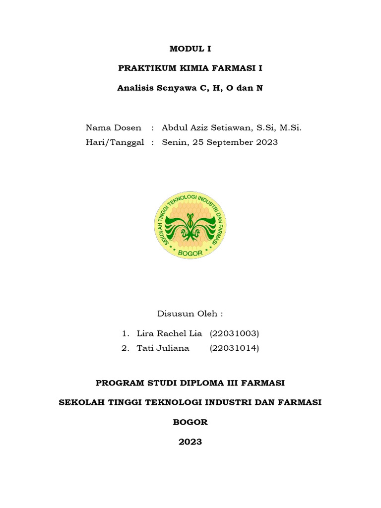 Laprak Kimfar I Modul 1-Bagian 2 | PDF