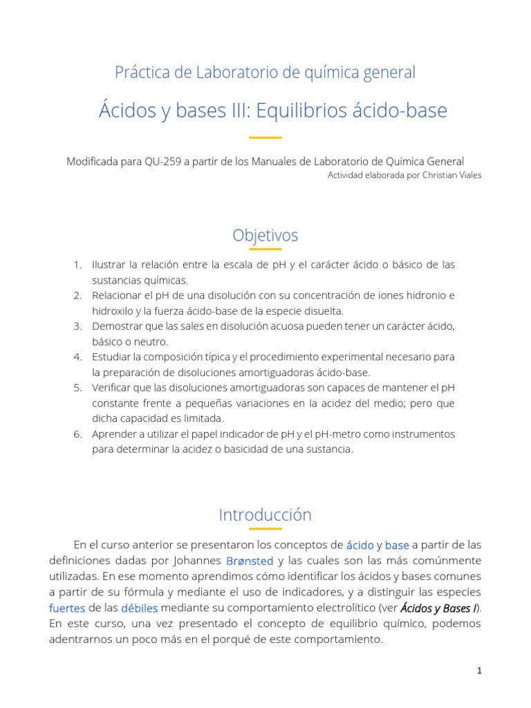 P05 Equilibrio Ácido Base | PDF | Ph | Ácido
