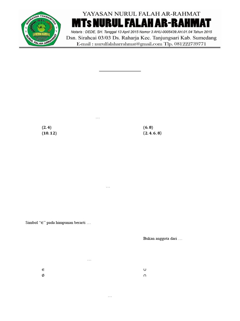 Pat MTK Kelas 8 | PDF