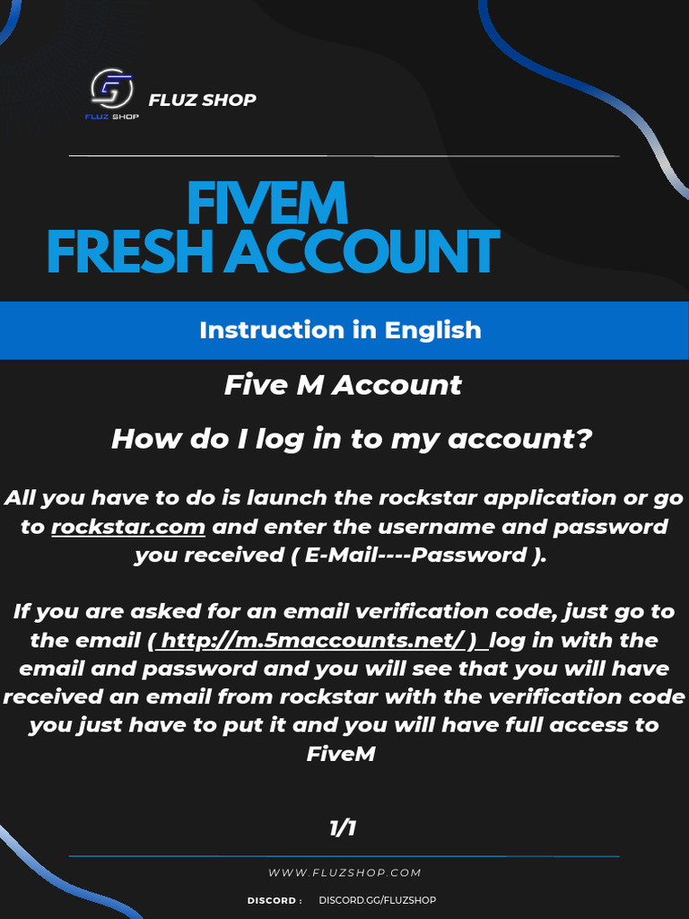 FIVEM FRESH ACCOUNT INSTRUCTIONS 1 I7bnpg | PDF