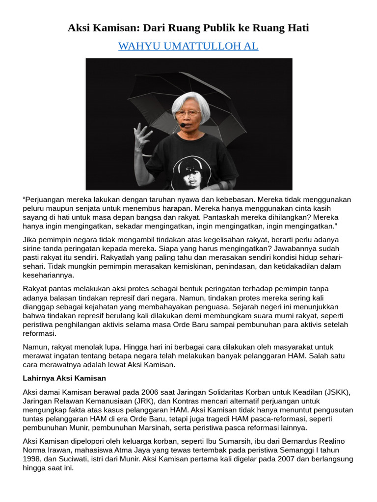 Sejarah Aksi Kamisan dan Perjuangan HAM | PDF