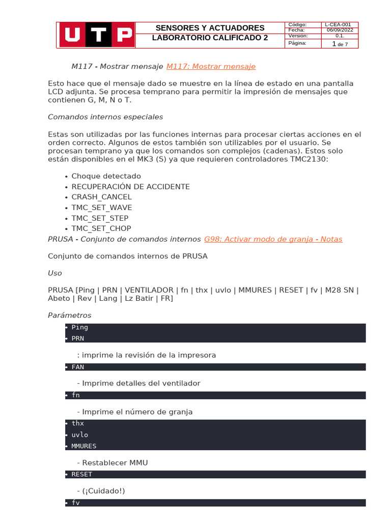 Configuracion Gcode | PDF