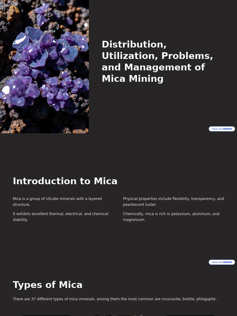 Distribution Utilization Problems and Management of Mica Mining | PDF ...