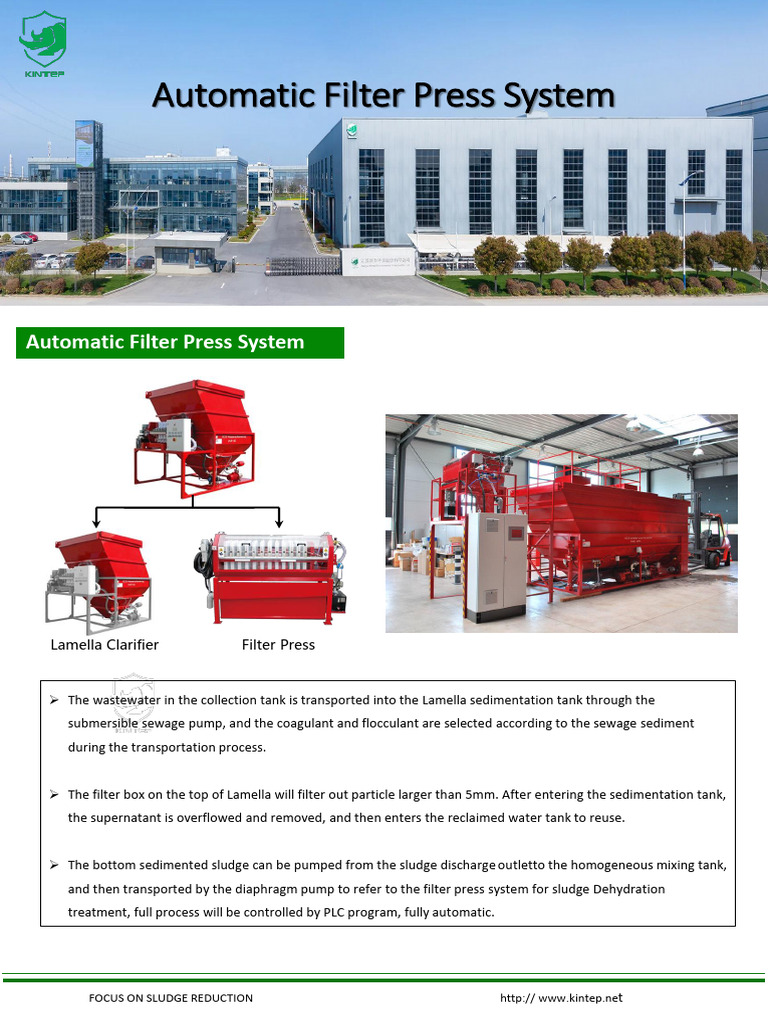 Introduction of KINTEP High-Pressure Filter Press | PDF | Sewage Treatment | Filtration
