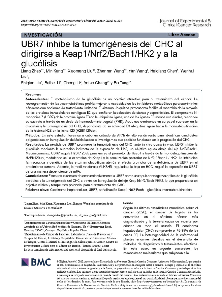 Investigación CHC | PDF | Ubiquitina | Cáncer