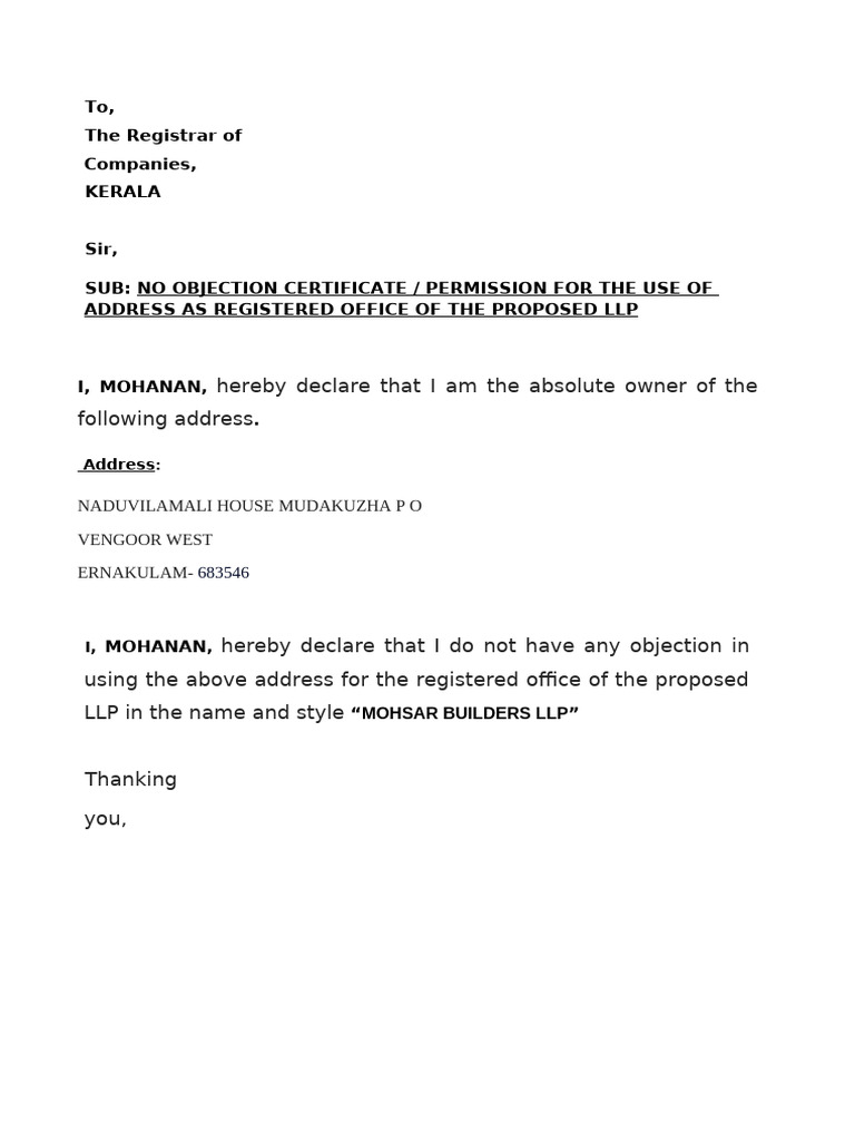 Hereby Declare That I Am The Absolute Owner of The Following Address | PDF