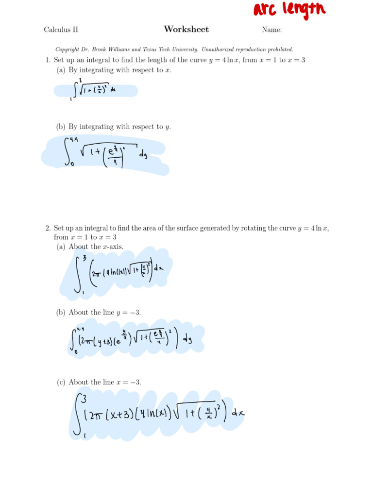 Calculus 2 HW | PDF