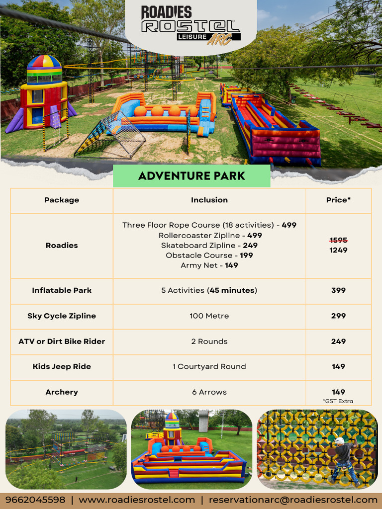 Flipside Adventure Park Timings and Packages | PDF
