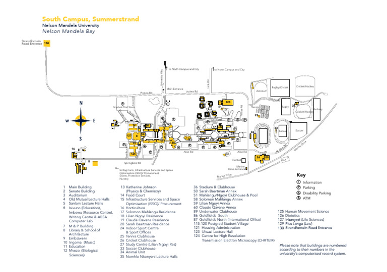 South Campus Map - Nelson Mandela University | PDF