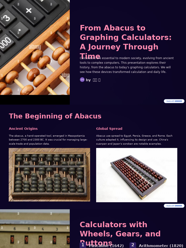 Evolution of Calculators: From Abacus to Graphing | PDF | Calculator ...