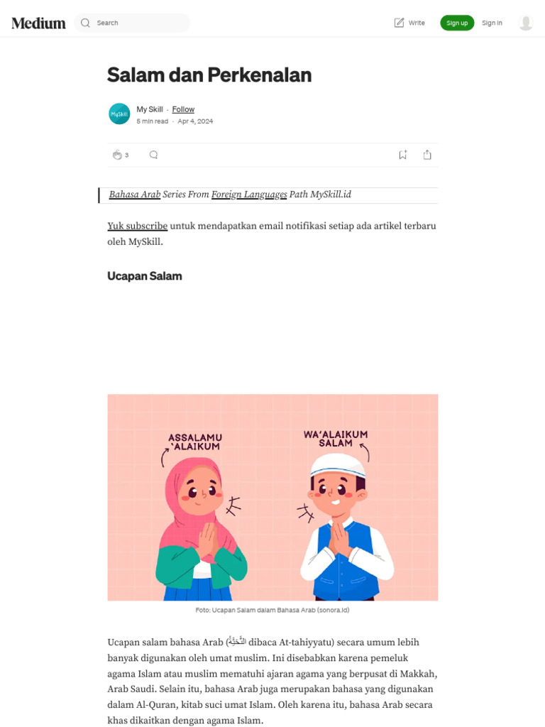 Salam dan Perkenalan dalam Bahasa Arab | PDF