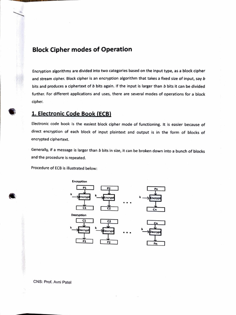 Block Cipher Modes of Operation CNS | PDF | Security Technology | Secure Communication