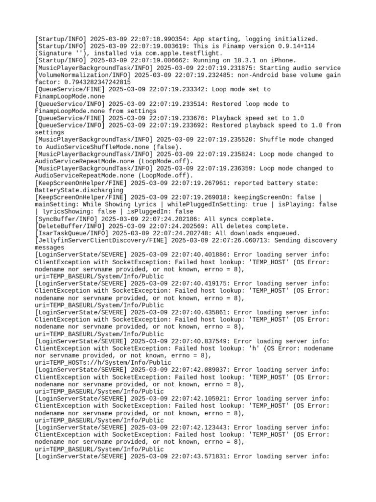 Finamp Logs Old | PDF | Apple Inc. Software | Software