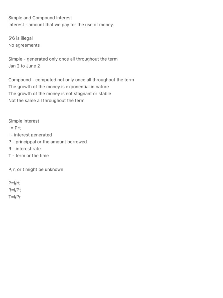 Understanding Simple vs. Compound Interest | PDF