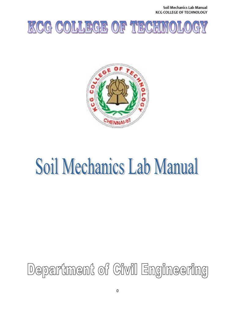 Soil Mechanics Laboratory Manual | PDF | Soil Mechanics | Particle Size ...