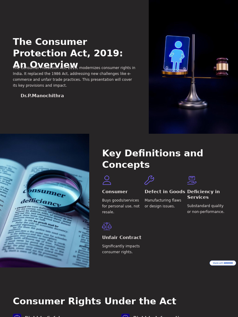 The Consumer Protection Act 2019 An Overview | PDF | Consumer ...