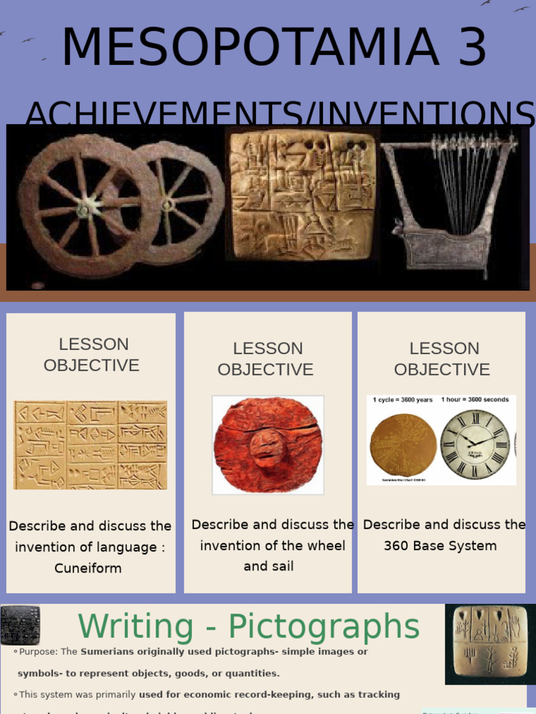MESOPOTAMIA PPT 3.pptxm MESOPOTAMIA PPT 4 | PDF | Cuneiform | Wheel