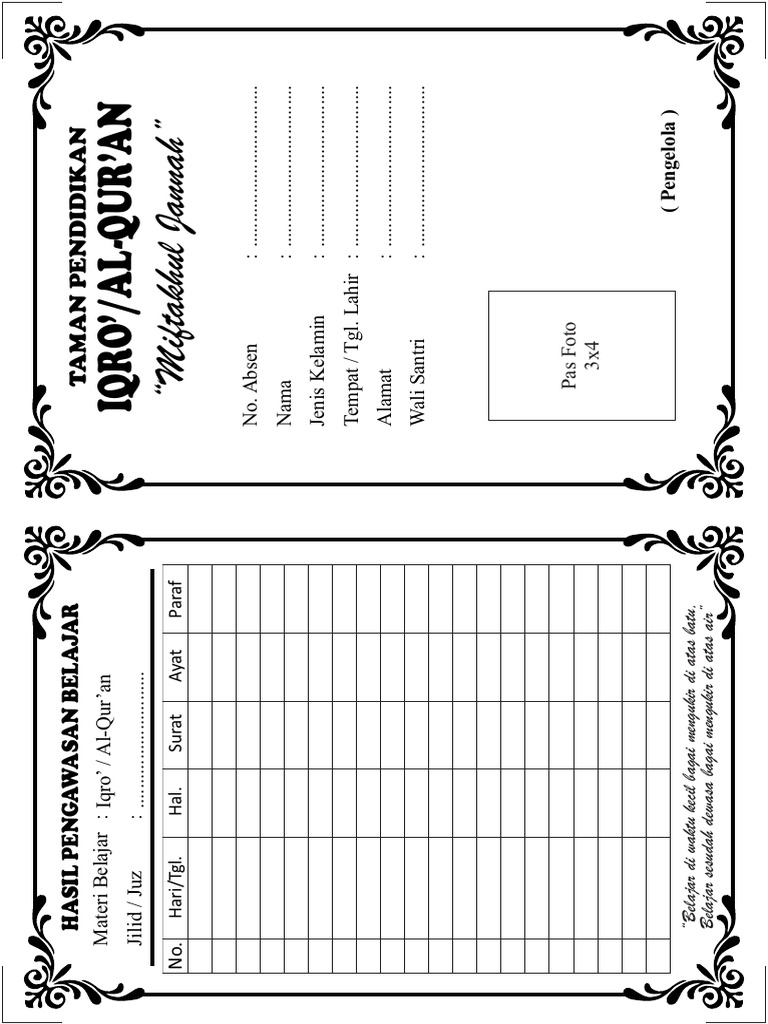 Contoh Isi Buku TPQ Hal 1 | PDF