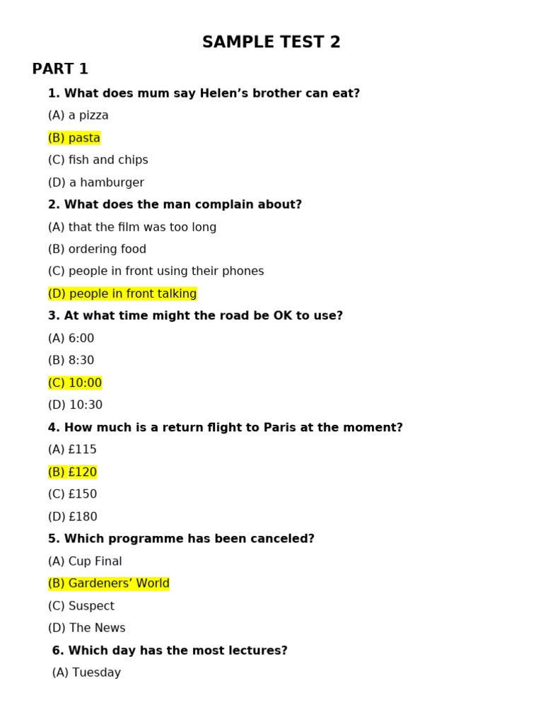 Sample Test 2 | PDF