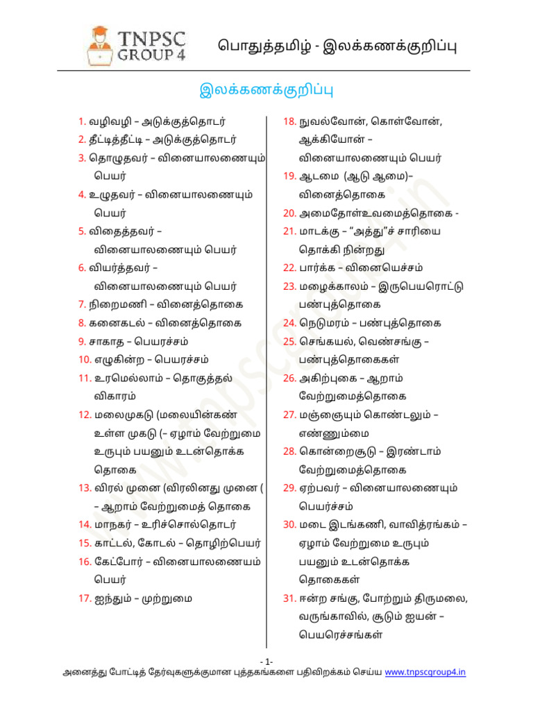 1500 Elakkana Kurippu | PDF