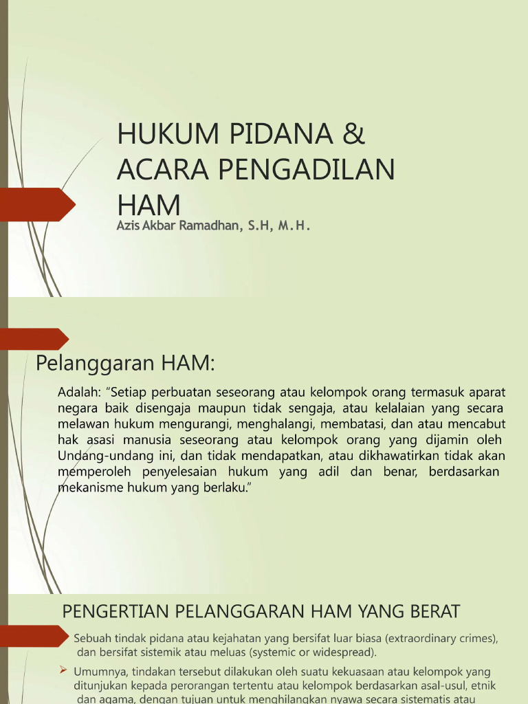Hukum Pidana Dan Acara Pengadilan HAM | PDF
