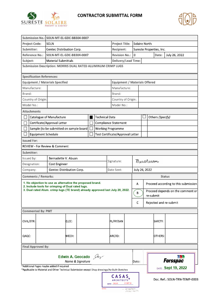 Soln-Mt-El-Gdc-Bb304-0007 Rev 0 Morris Dual Rated Aluminum Crimp Lugs ...