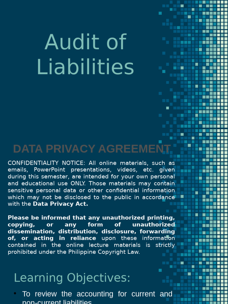 Audit of Liabilities and Provisions Guide | PDF | Bonds (Finance ...