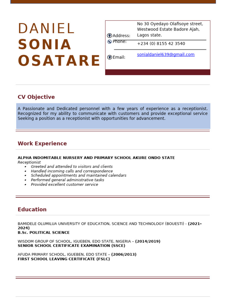 sonia resume | PDF