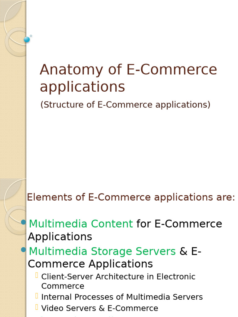 Anatomy of E-Commerce Applications | PDF