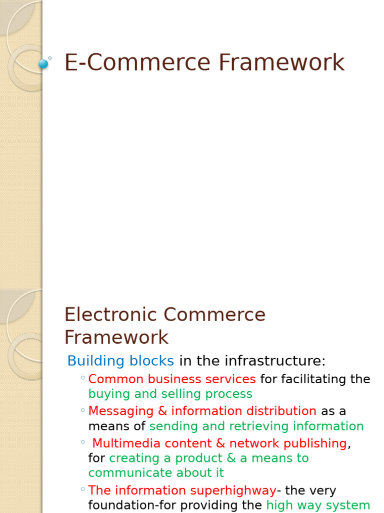 E-Commerce Framework Overview | PDF | Computer Network | E Commerce