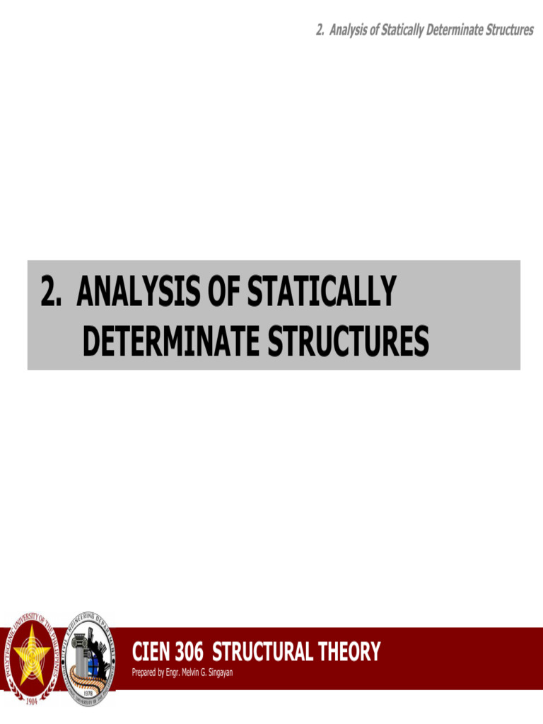 CIEN 306 Structural Theory Lec2a Ch2 Analysis of Statically Determinate ...
