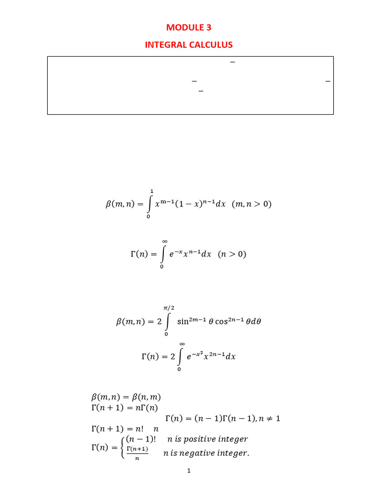 MAT1001 Module-3 Integral Calculus | PDF | Integral | Function (Mathematics)