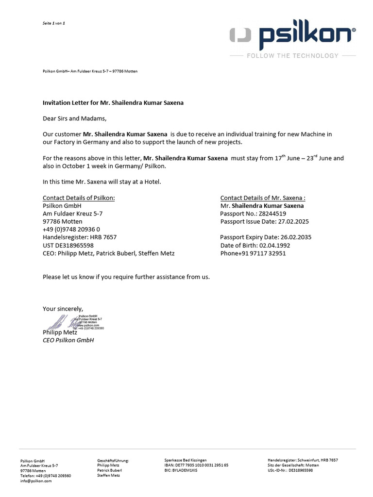 Training Invitation for Mr. Saxena | PDF