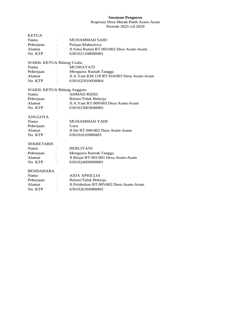 Susunan Anggota | PDF