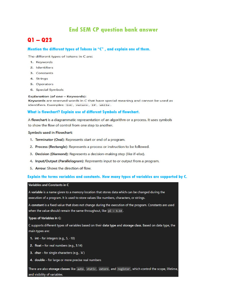 New End SEM QB Answers CP Part 1 | PDF